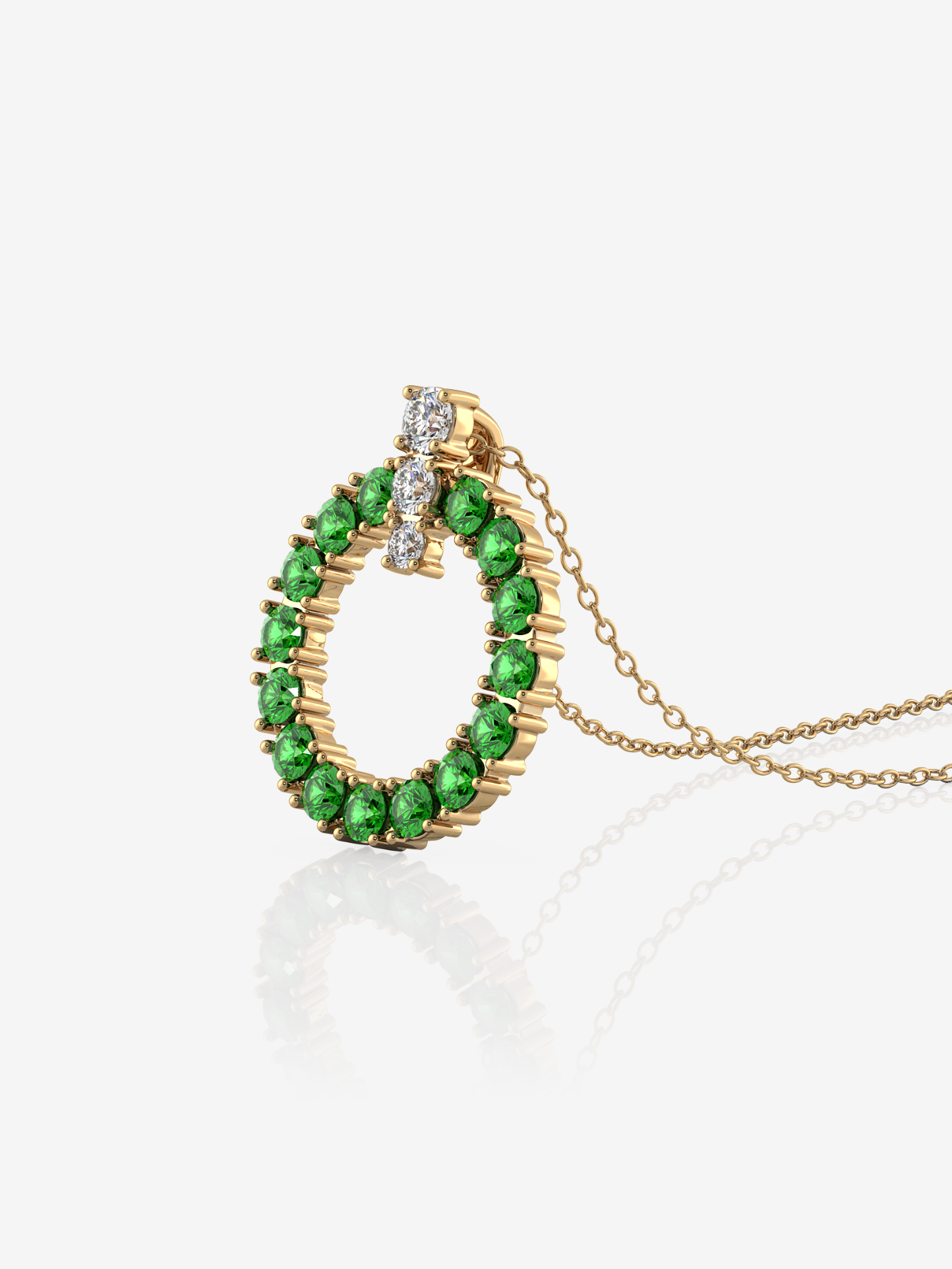 Emerald Creativity Circle Necklace, Sterling Silver – Verozi
