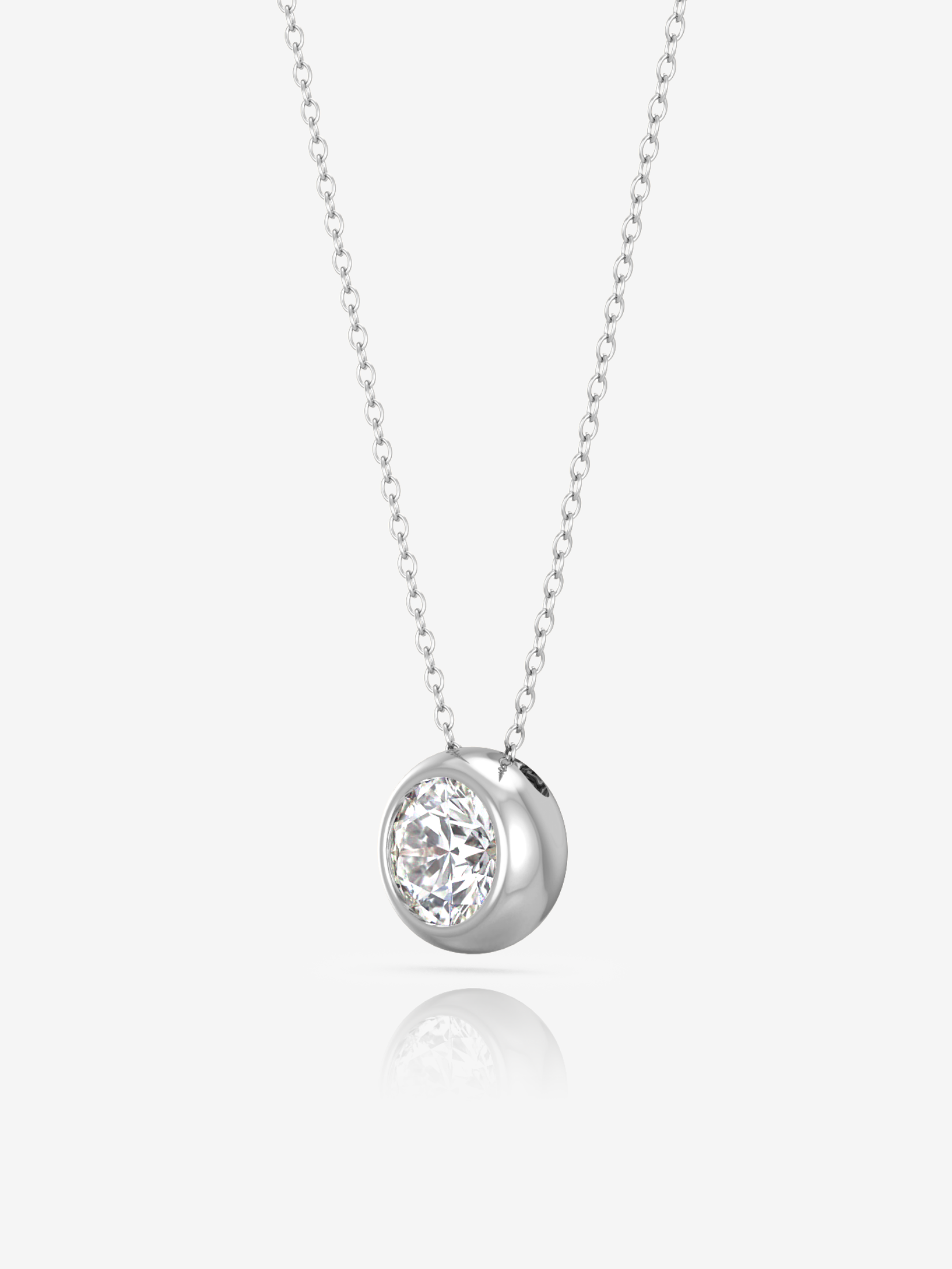 Silver Timeless Solitaire Necklace and Rhodium Plated – Verozi